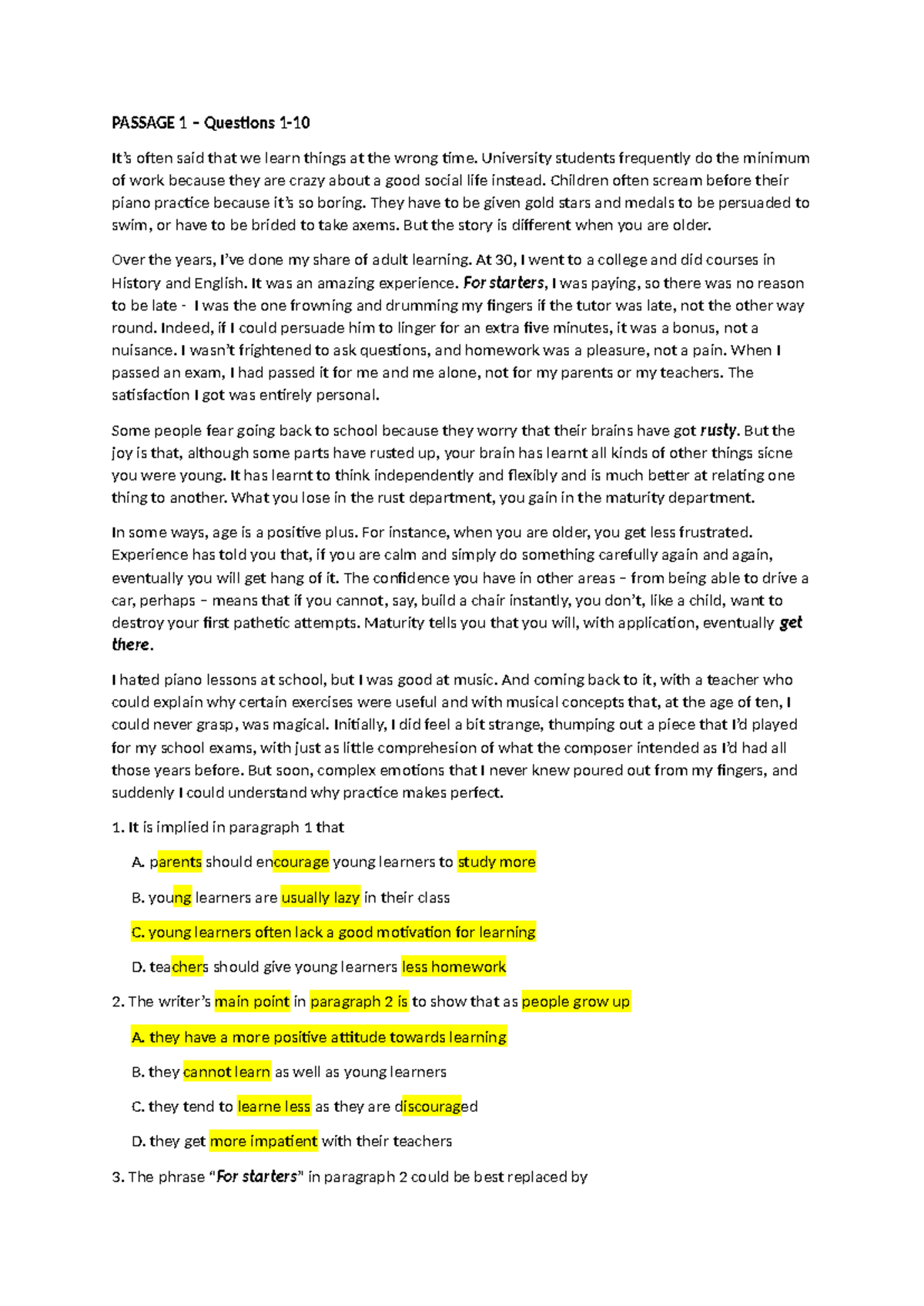 CODE 5 - Adult Learning Insights and Reflections - Studocu
