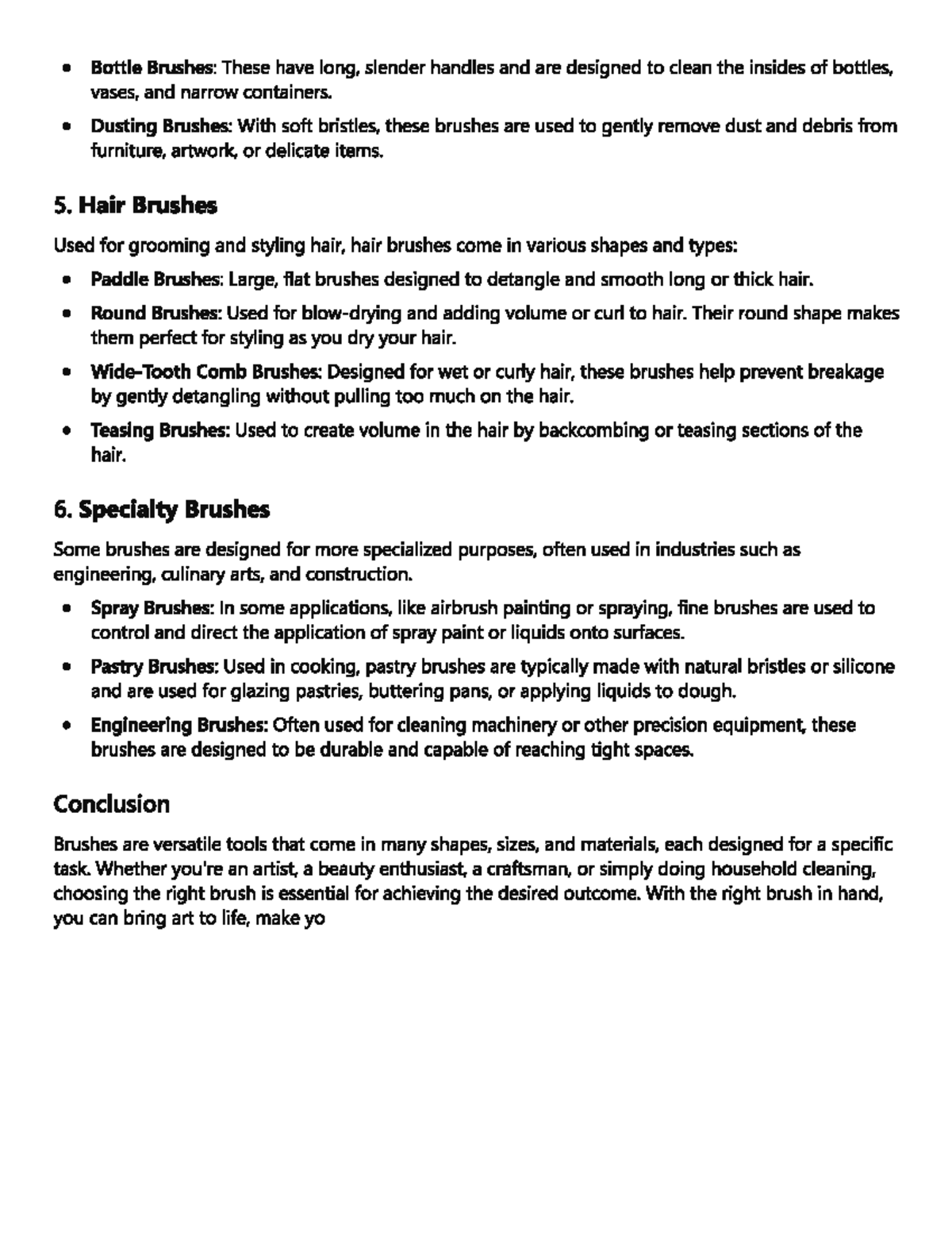 Gf - English: Understanding Various Types of Brushes and Their Uses ...