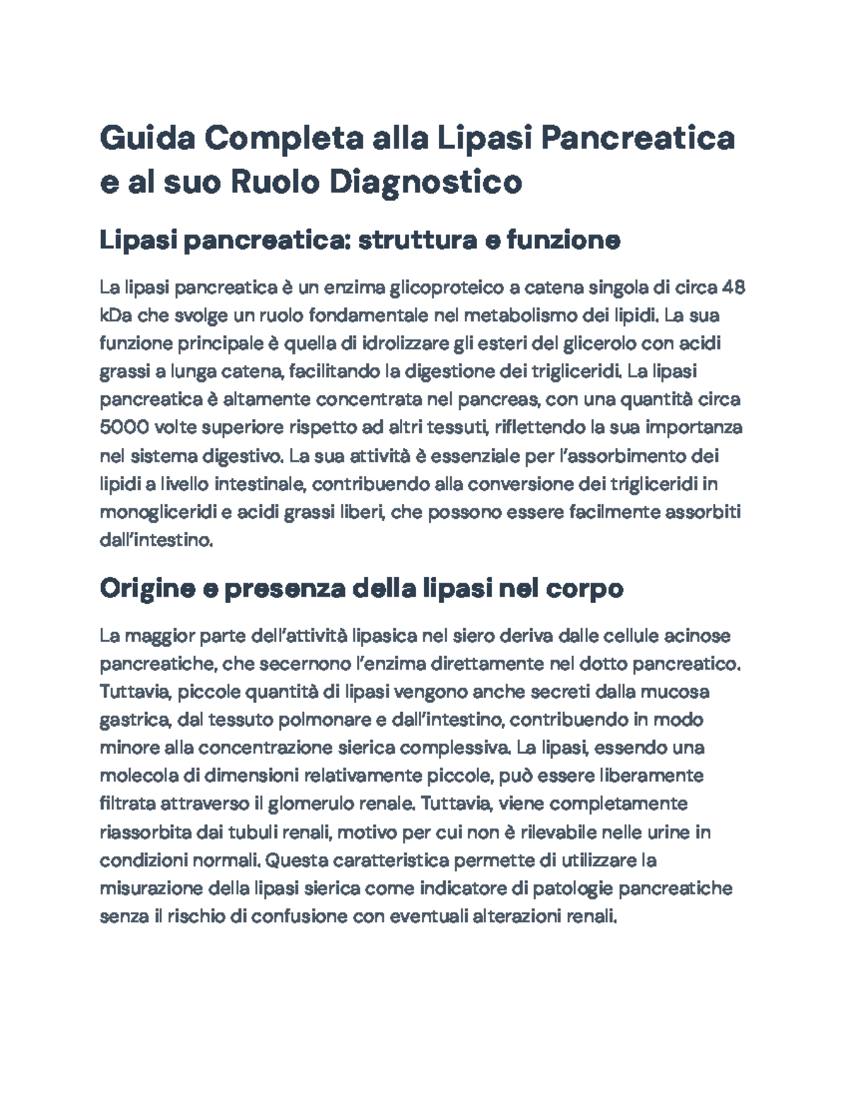 Guida Completa alla Lipasi Pancreatica e Diagnosi di Pancreatite Acuta ...