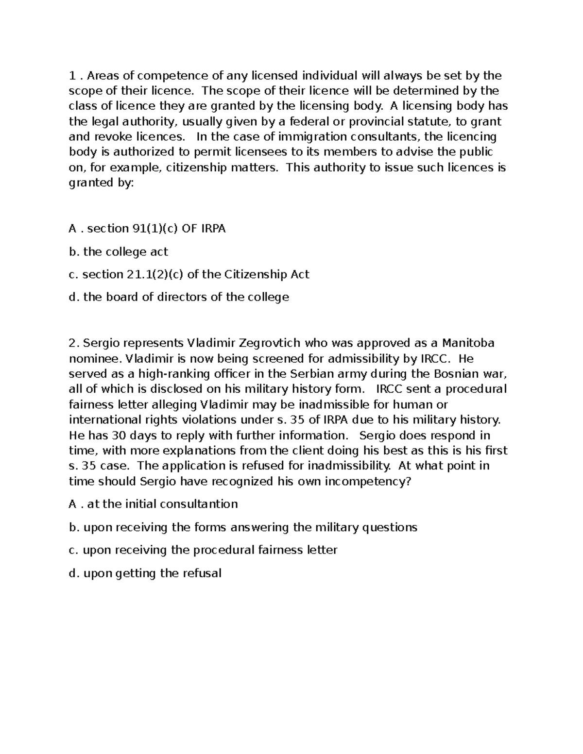 ICL 820 Quizzes - RCIC Ethics Assignment Insights & Analysis - Studocu