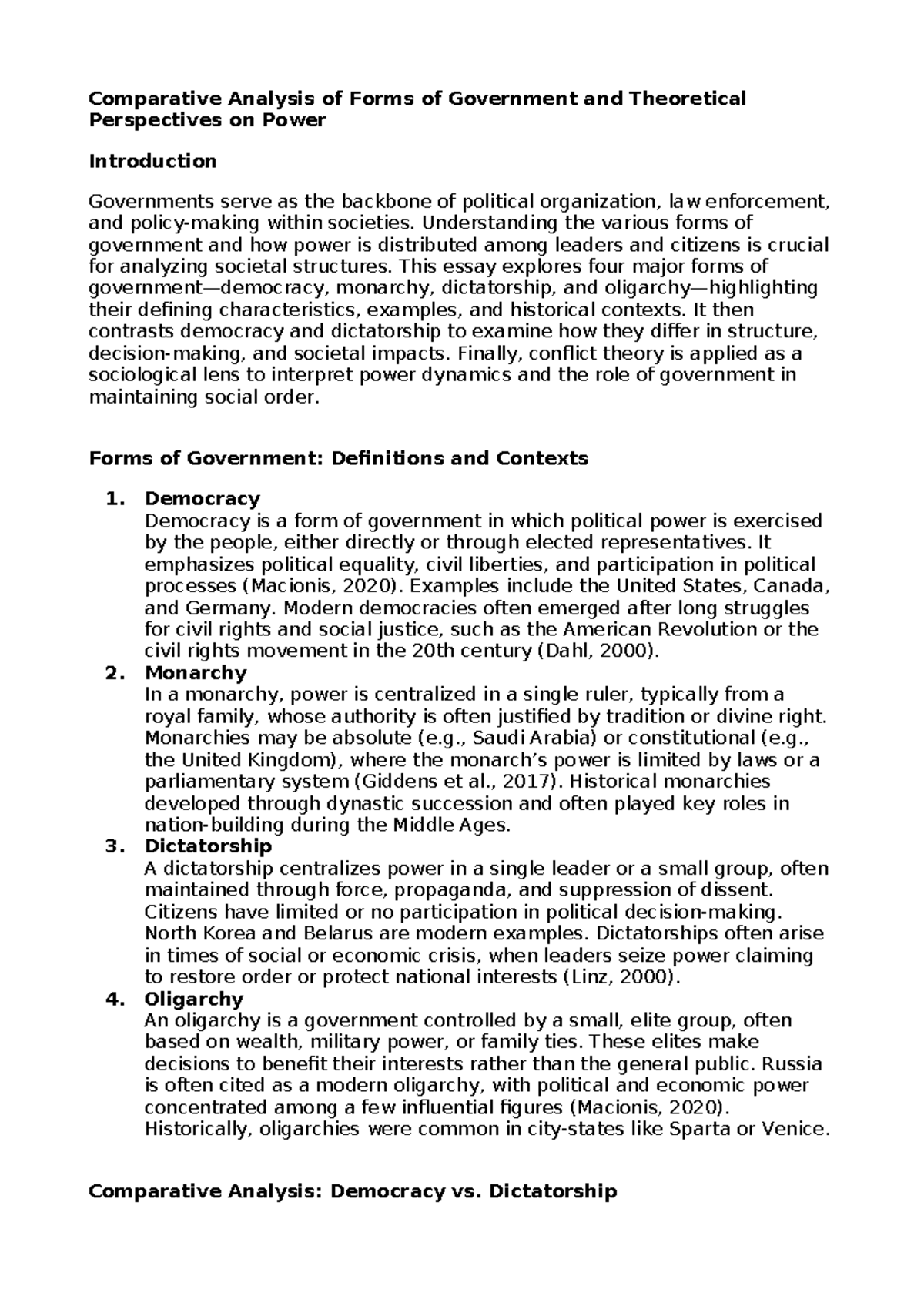 Comparative Analysis of Government Forms & Power Dynamics (Unit 8 Soc ...