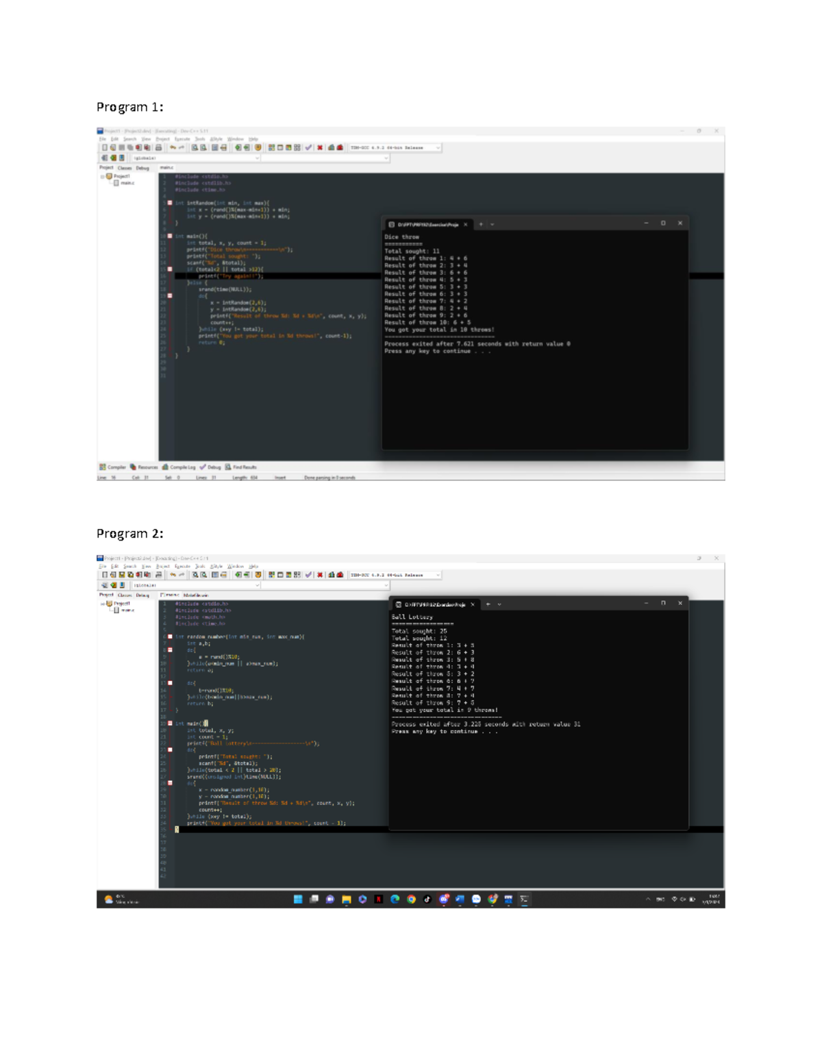 Ws5-PRF192 - asd - Programming Fundamentals - Program 1: Program 2: Program 3: - Studocu