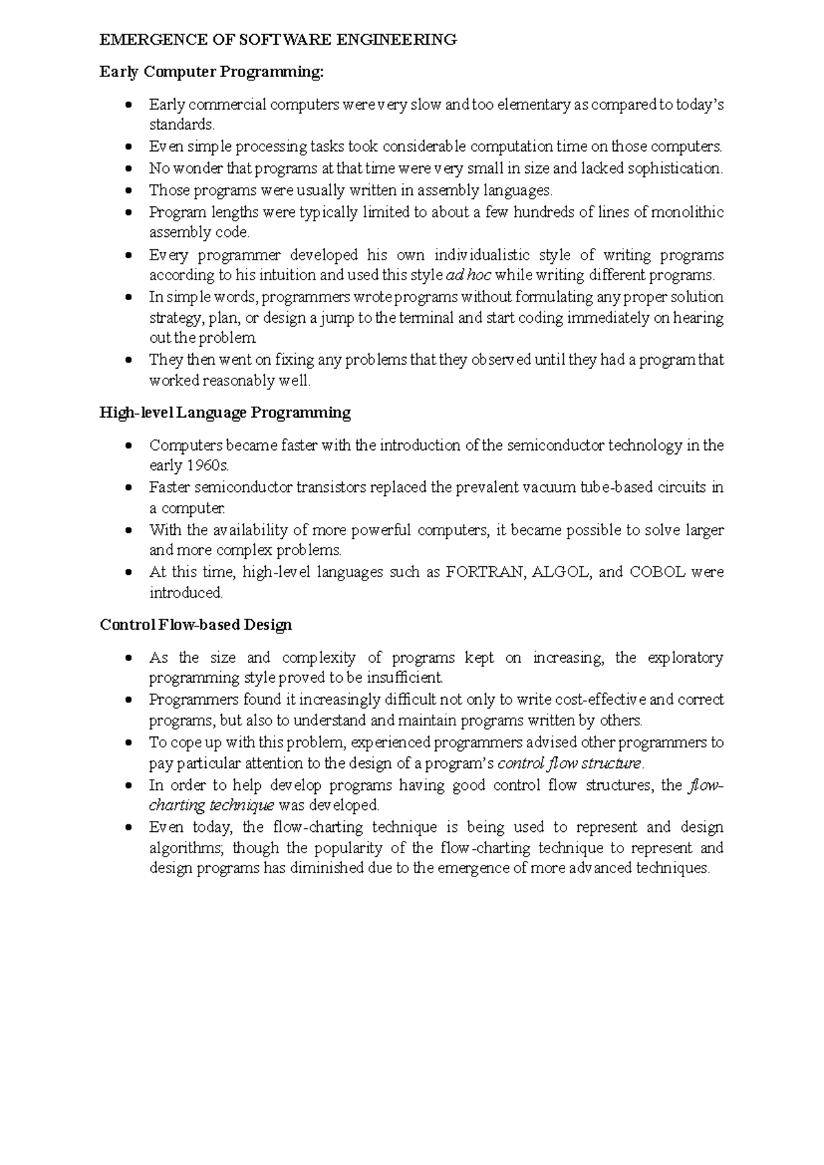 CSE 2 SE: Emergence of Software Engineering - Unit 1 Overview - Studocu