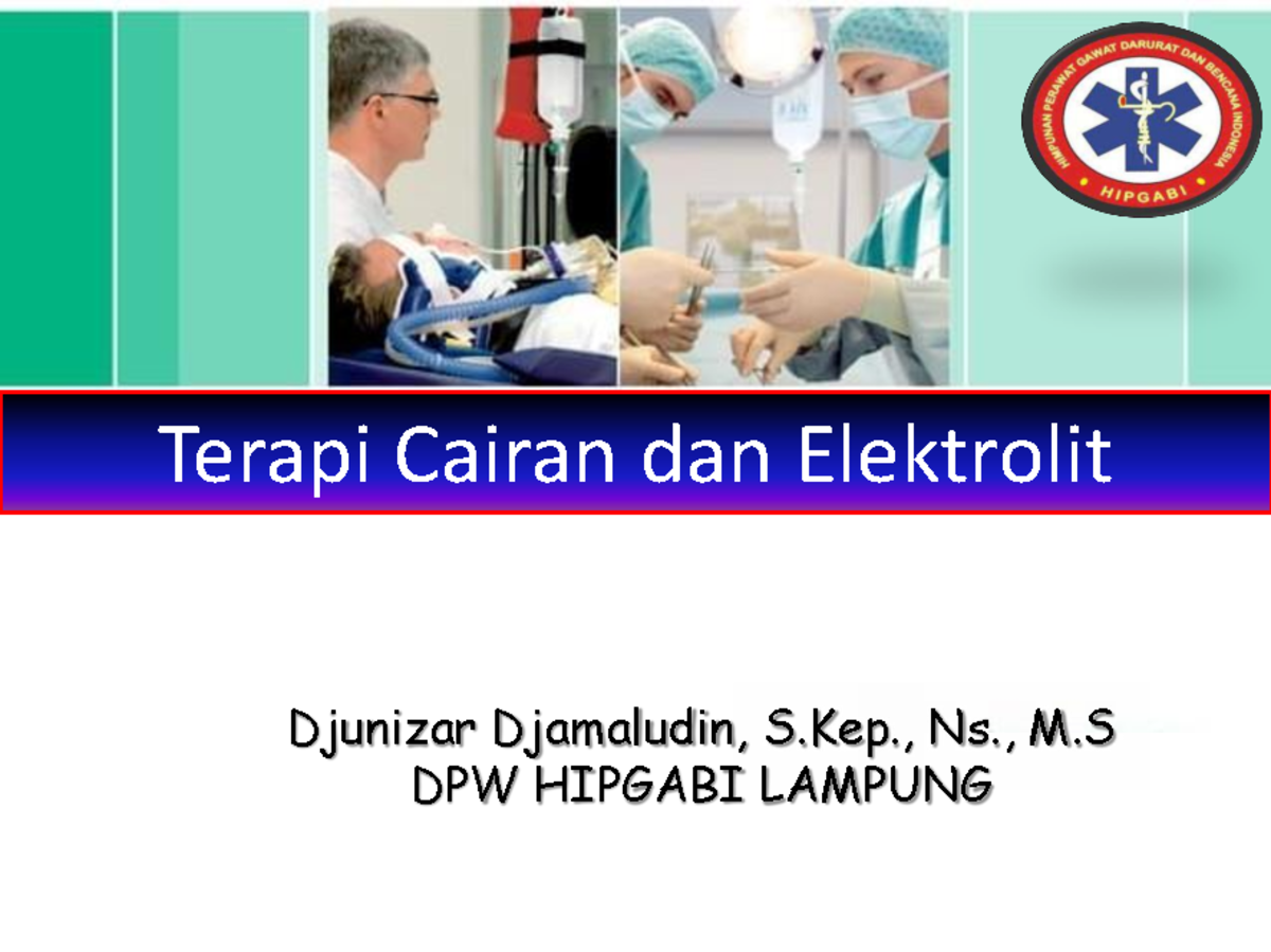 Terapi Cairan dan Elektrolit: Panduan Djunizar Djamaludin, S.Kep. - Studocu
