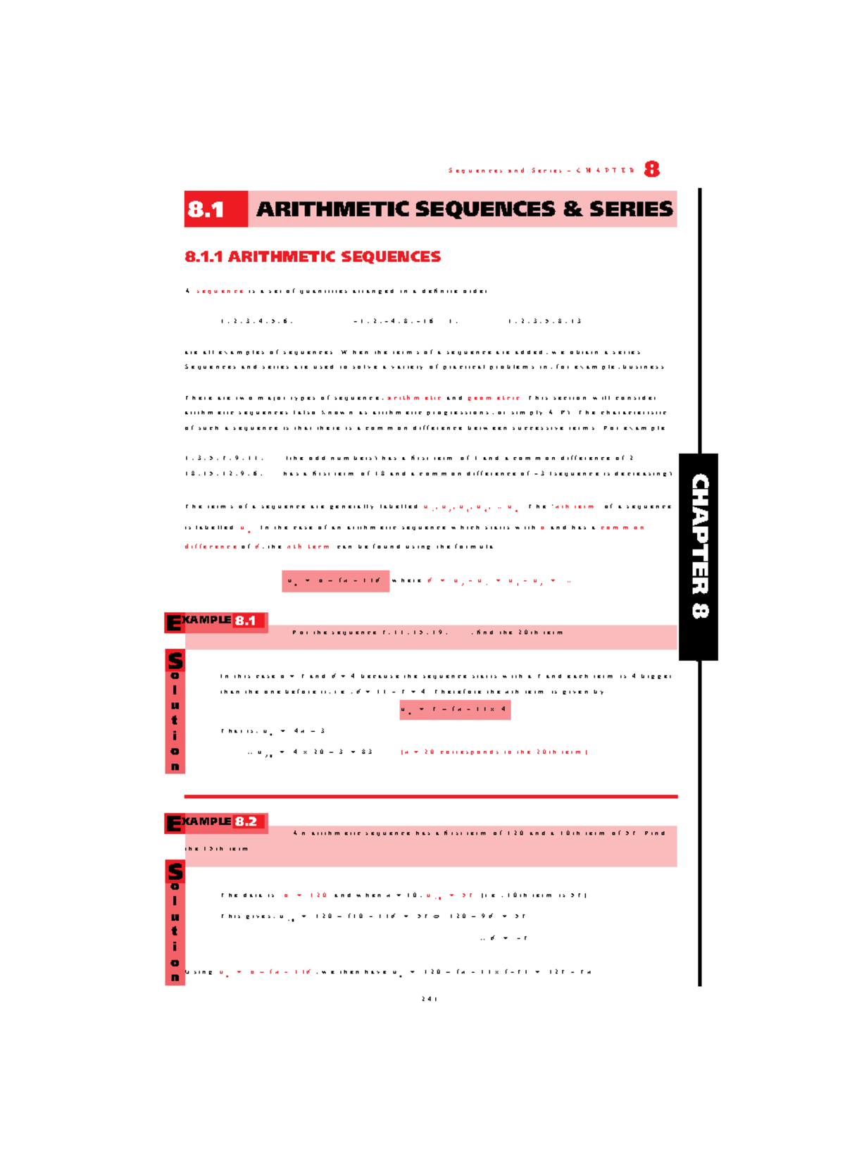 Sequences and Series: Chapter 8 - Arithmetic Sequences & Series - Studocu