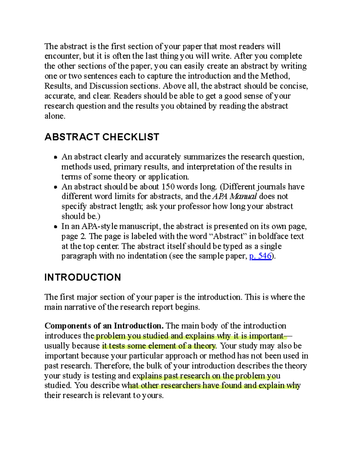 Research Methods in Psychology: Crafting Effective Abstracts 4E - Studocu