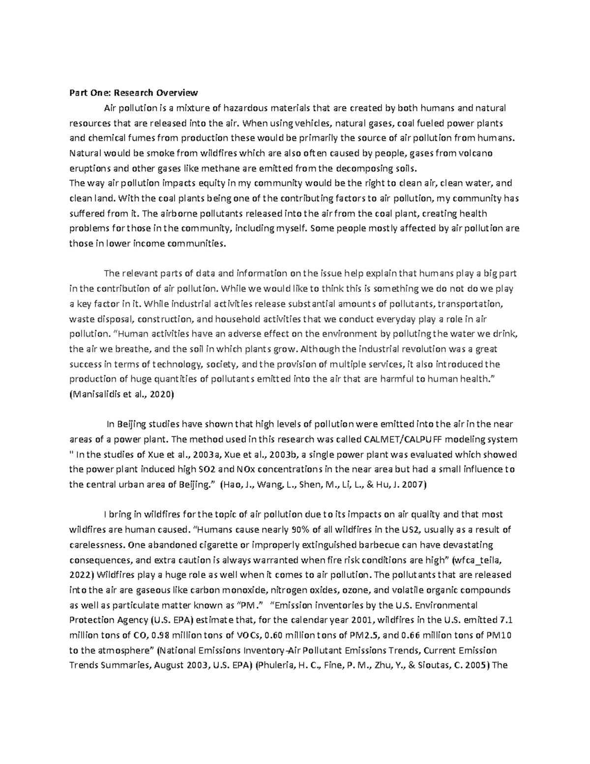 SCI 214 Module Five Project: Addressing Air Pollution Information Gaps ...