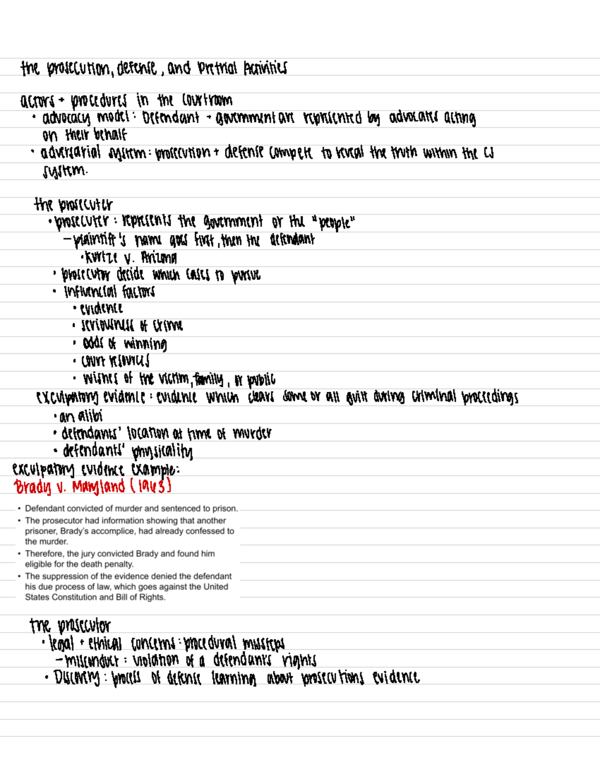 Chapter 8 Notes - Prosecution, defense, and pretrial activities - the ...