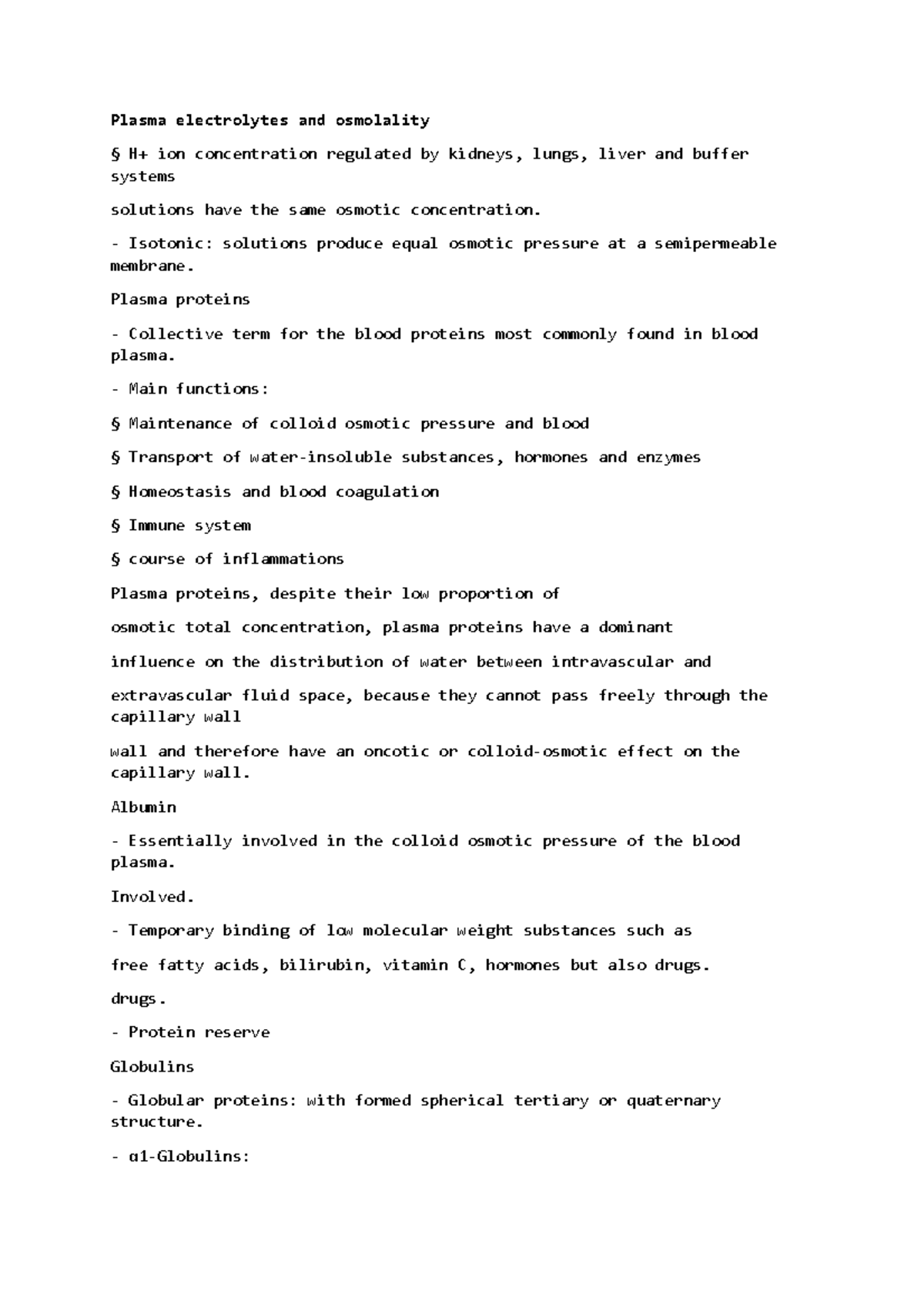 Plasma electrolytes and osmolality - Isotonic: solutions produce equal ...