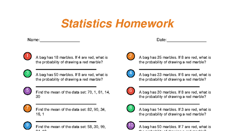 Statistics Homework 4 - Probability & Mean Calculations - Studocu