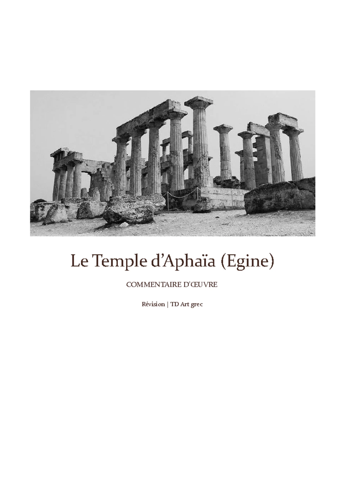 Le Doryphore de Polyclète - Le Doryphore de Polyclète COMMENTAIRE D ...