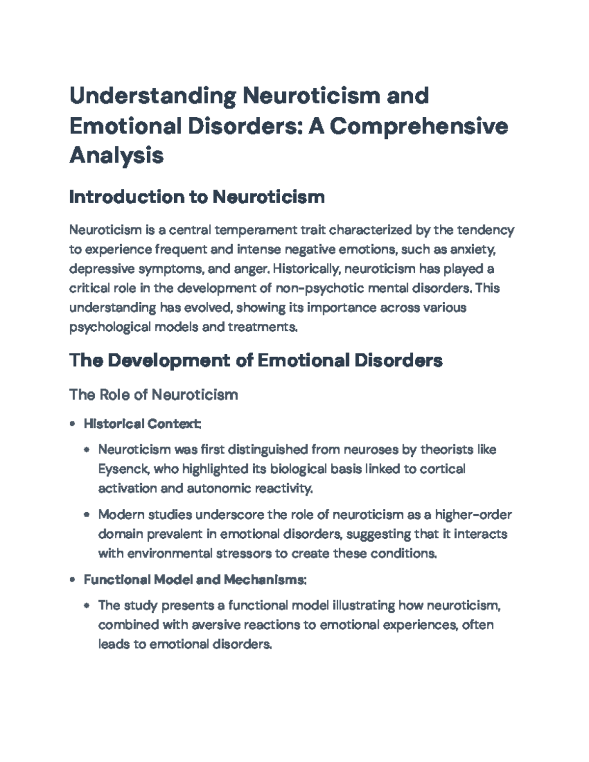 Understanding Neuroticism & Emotional Disorders: A Unified Protocol ...