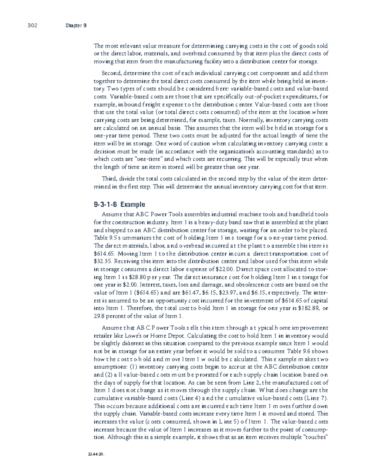 302 Chapter 9: Analyzing Inventory Carrying Costs and Their Components - Studocu