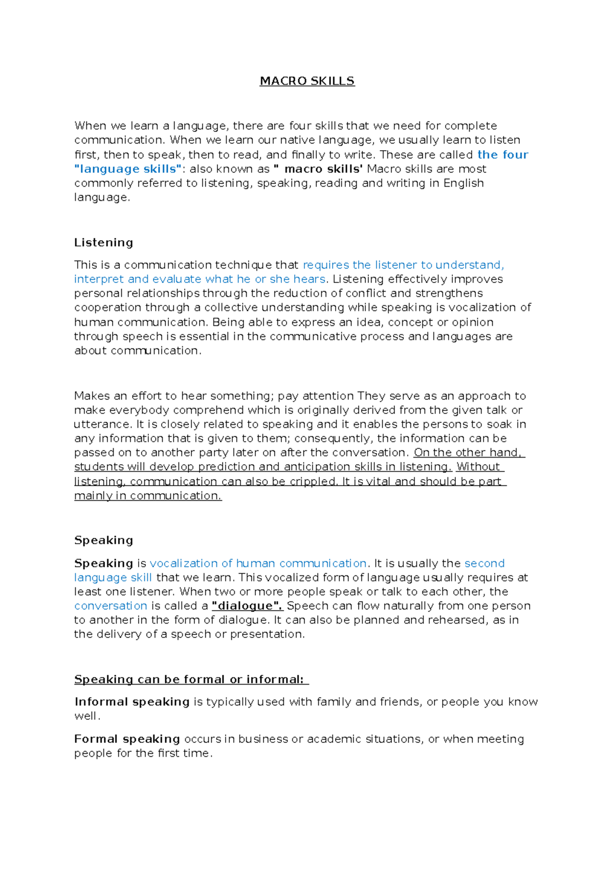 Teaching-AND- Assessment-OF- Macro- Skills Four-Macro Skills-in-Communication - MACRO SKILLS ...