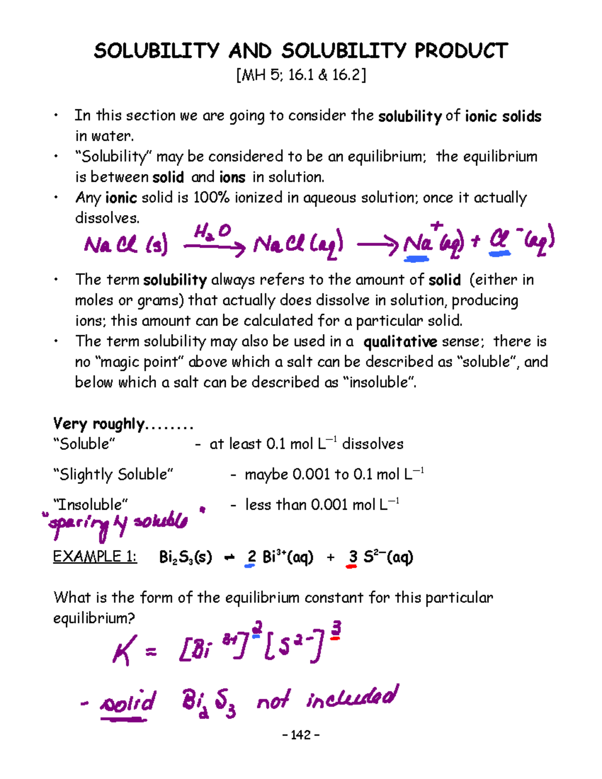 93344275 Solubility Product Notes: Understanding Ksp and Ionic ...