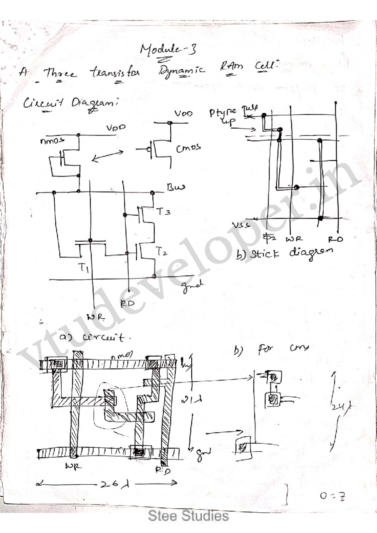 Dynamic RAM 2 Cell Circuit Design and Operation: VLSI Notes (DOC ...