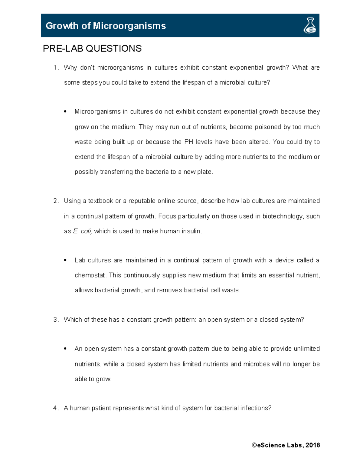 Lab 6: Growth of Microorganisms & Germicide Effects on Bacterial Growth ...