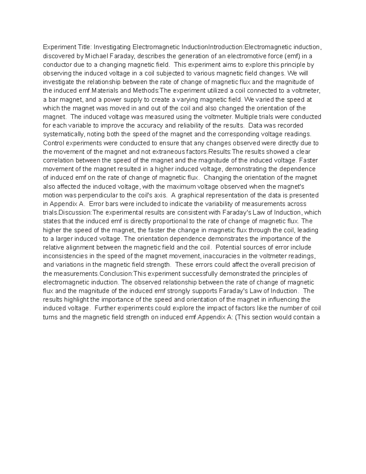 Lab Report 3: Investigating Electromagnetic Induction Principles - Studocu
