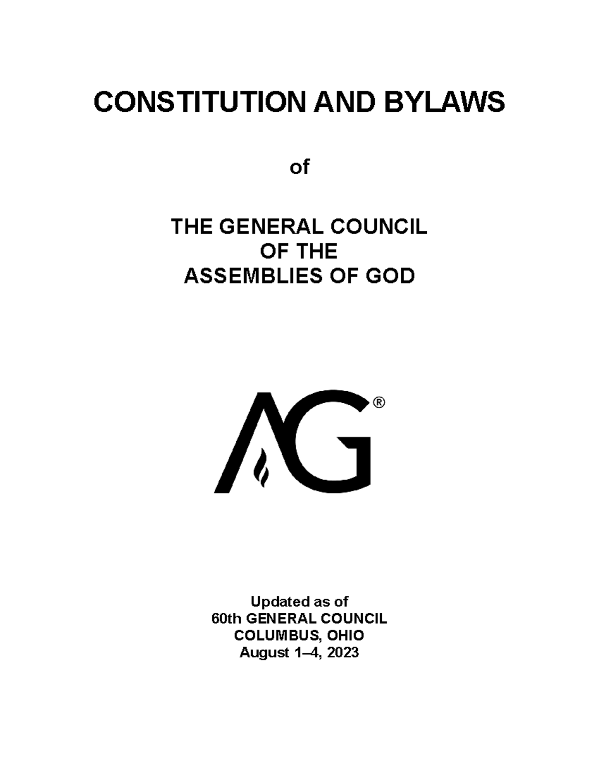 Constitution and Bylaws of the General Council of the Assemblies of God ...