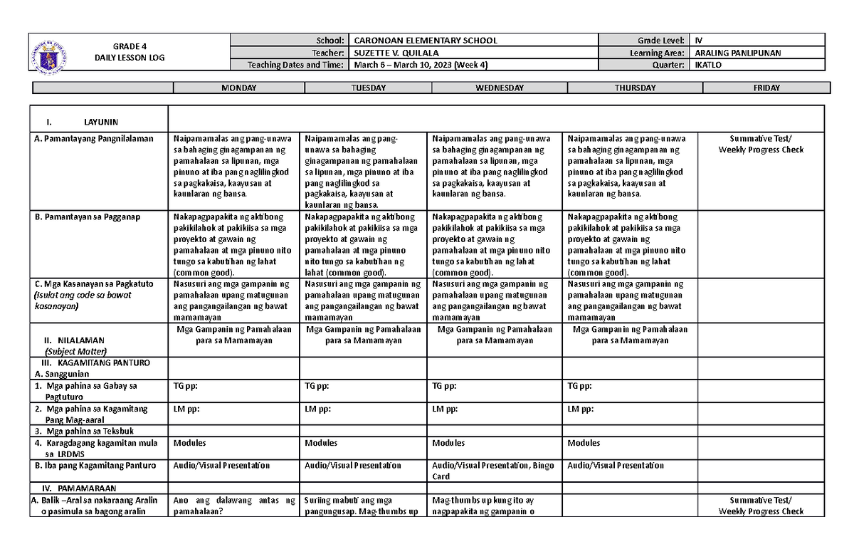 DLL AP4 Q3 W4-Nasusuri-ang-mga-gampanin-ng-pamahalaanedumaymaylauramos ...