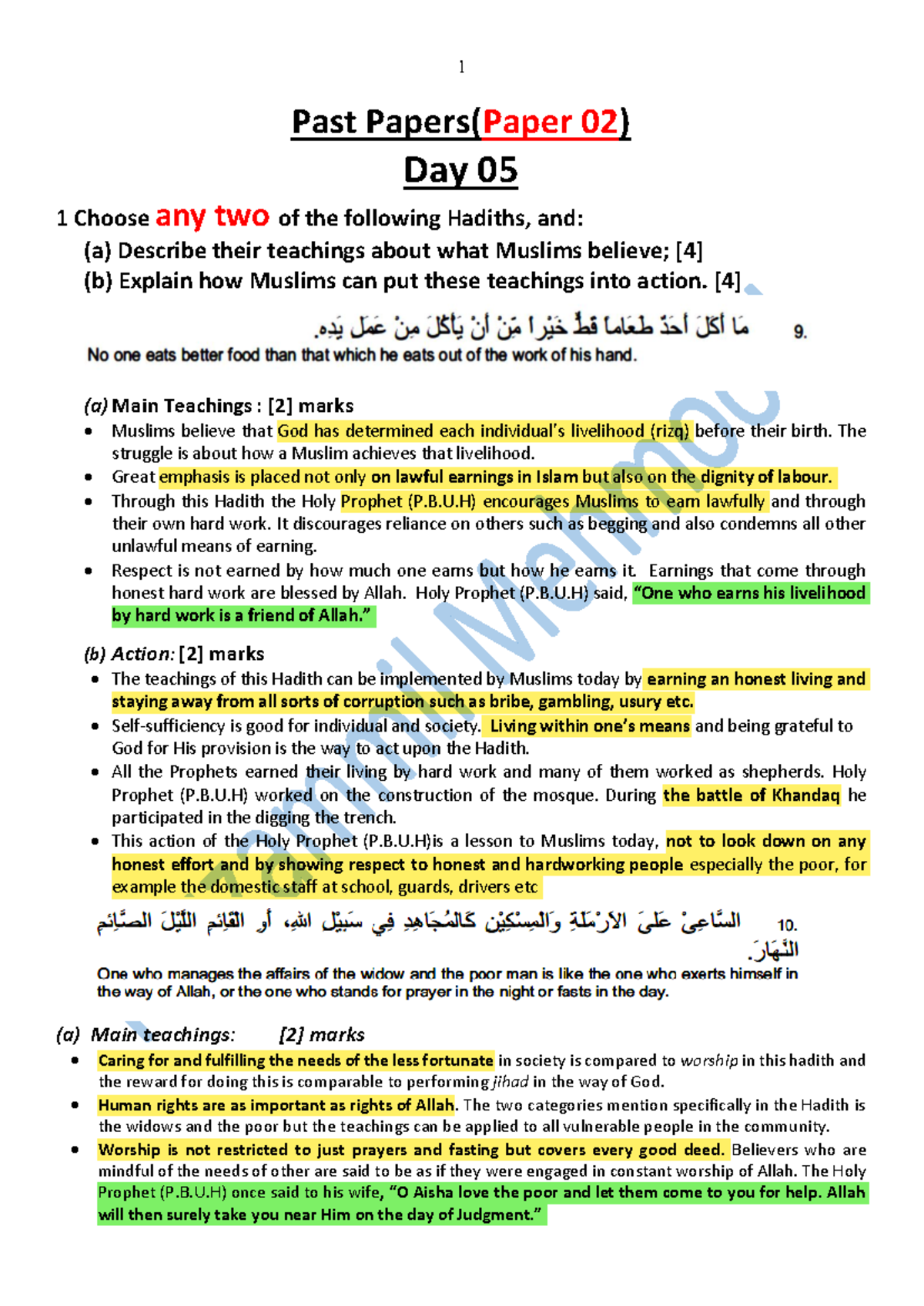 Paper 02 Day 05 PP 2025 - nOTES - Past Papers(Paper 02) Day 05 1 Choose ...