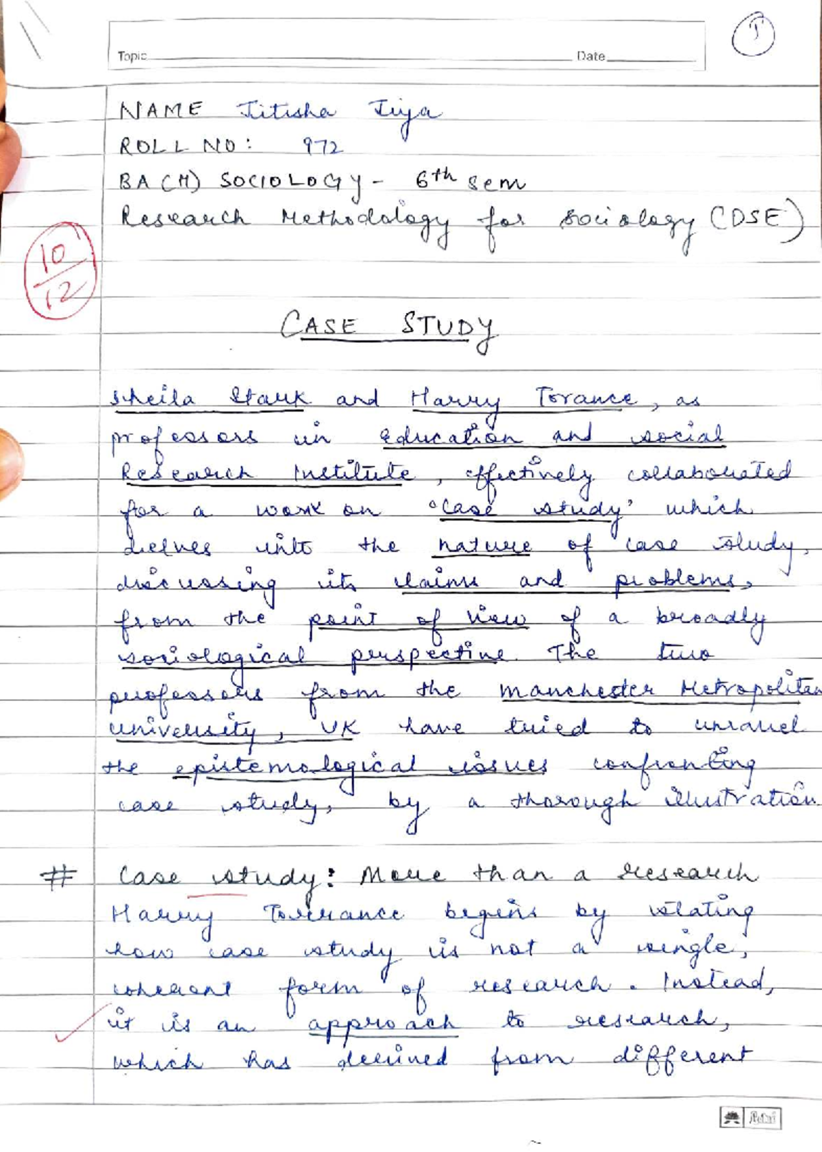 BA CH6 SocioLo Case Study: Analysis of Research Methodologies - Studocu