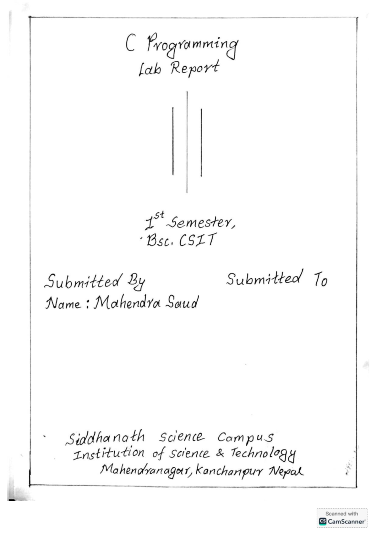 C Programming Lab Report: Exercises and Solutions (CSLT) - Studocu