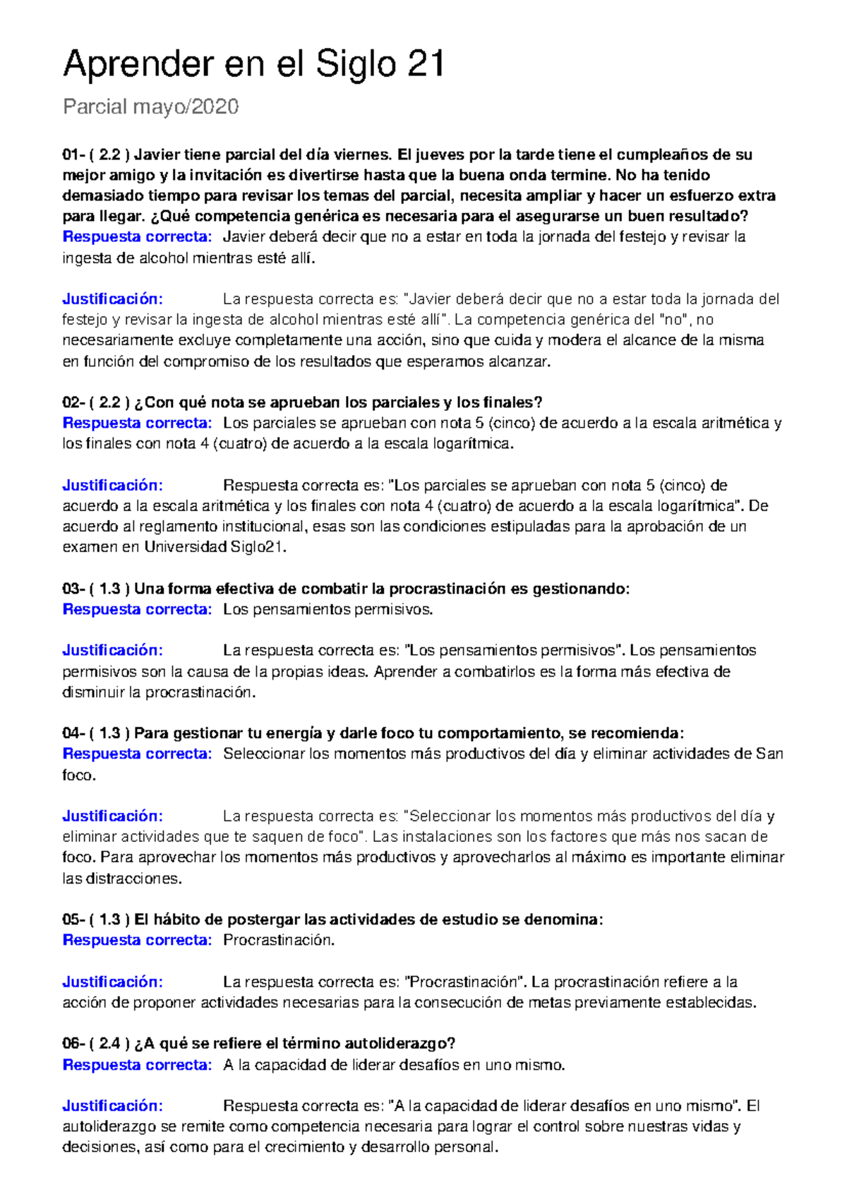 Aprendiendo en el Siglo 21 - Preguntero de Repaso - Aprender en el ...
