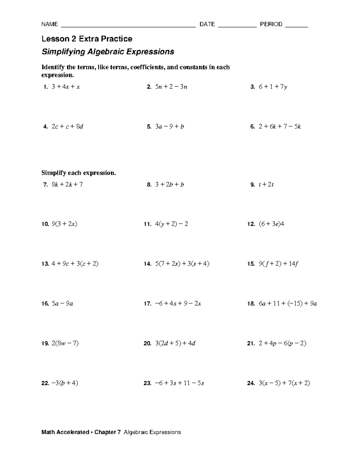 [Template] simplify - Funmarh3nglish yes no - Math Accelerated ...
