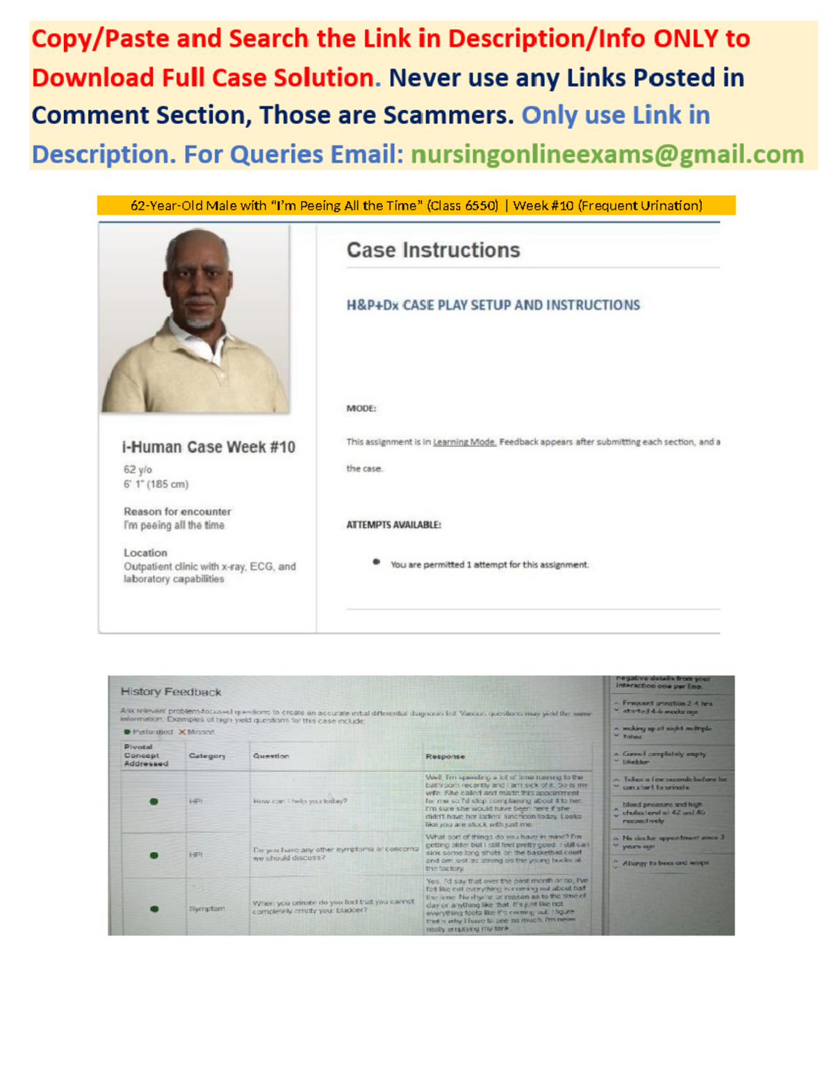 Master Your i Human Assignment 62-Year-Old Male Frequent Urination ...