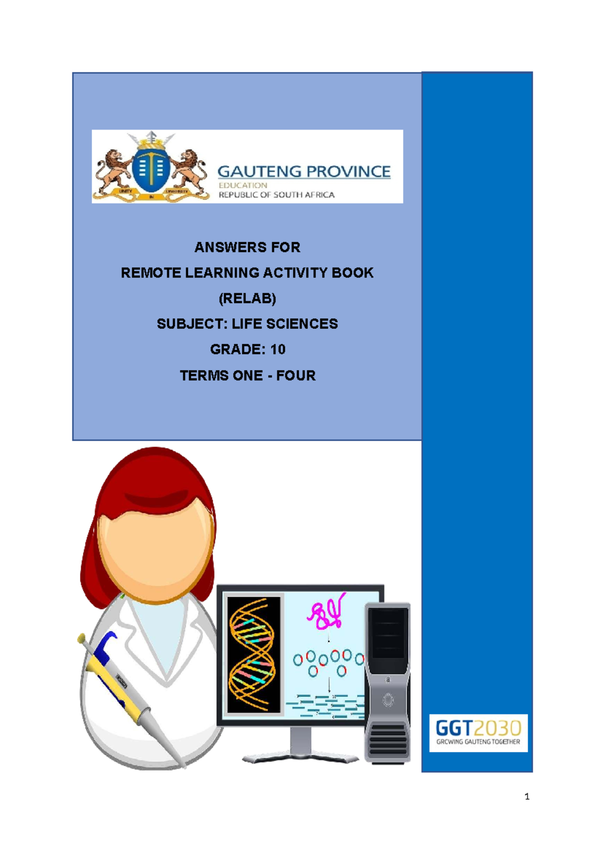 Gr. 10 Life Sciences: Answers for Remote Learning Activity Book (RELAB ...