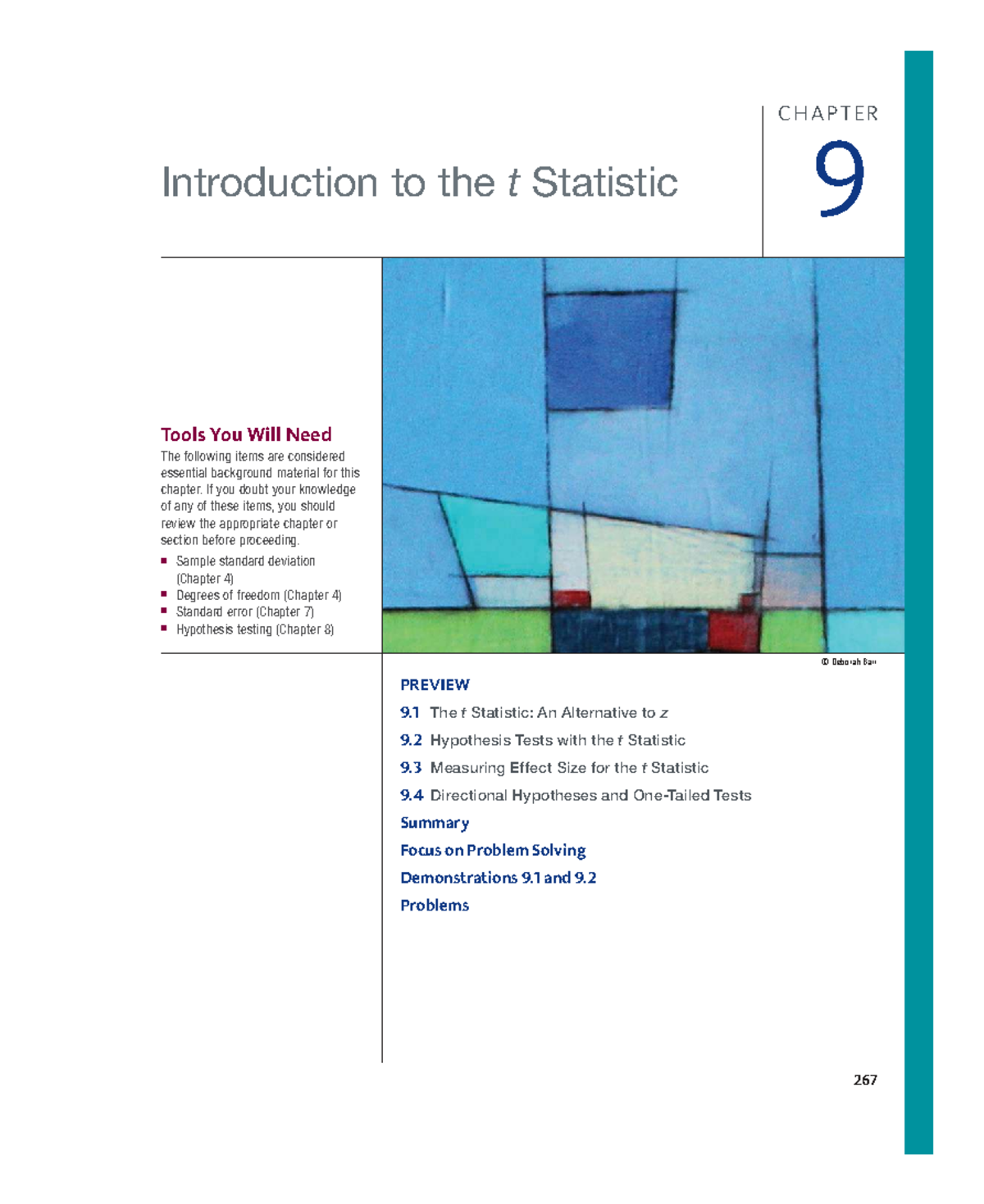 Chapter 9-10 PSY 266: Introduction to the t Statistic and Hypothesis ...