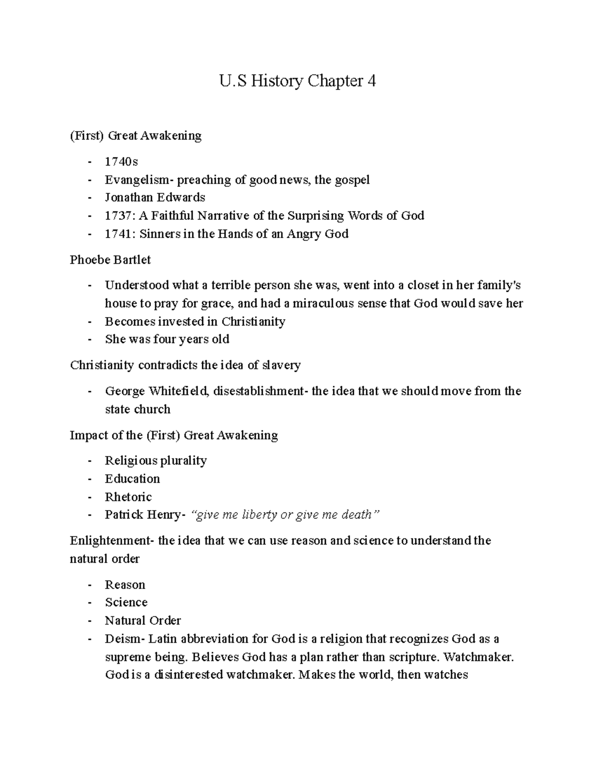 U.S. History Chapter 4: The First Great Awakening & Colonial Resistance ...