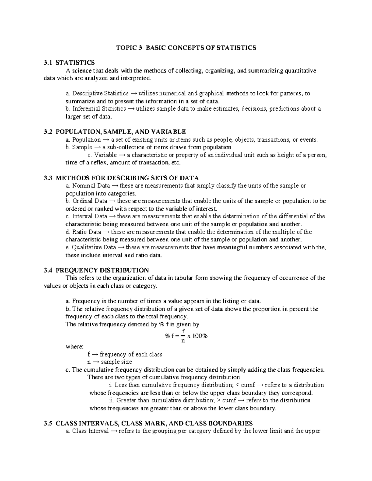 Basic Concepts of Statistics (STAT 101) - Overview and Key Methods ...
