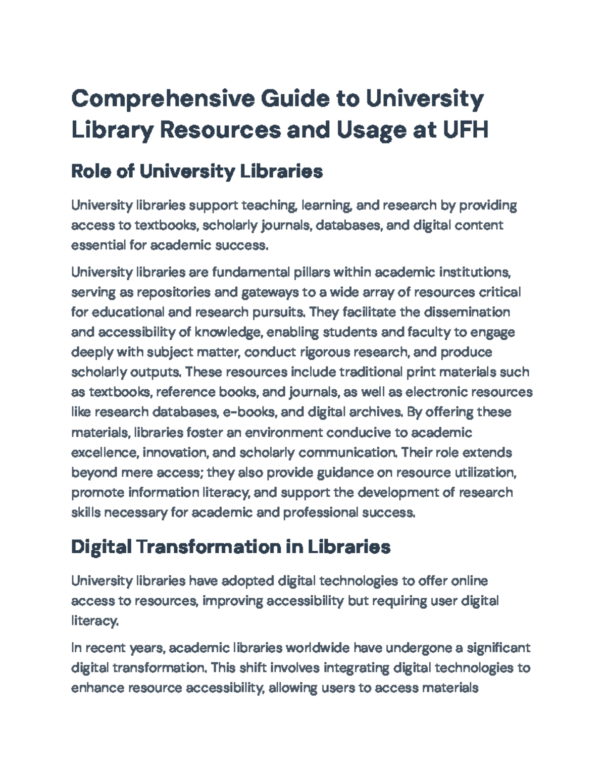 Improving Library Resource Utilization at UFH: Challenges & Solutions ...