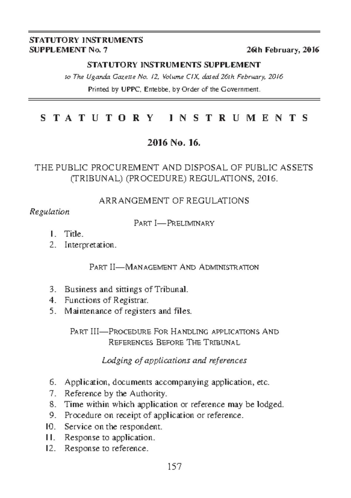 PPDA Tribunal Procedures Regulations 2016: Complete Guide - Studocu