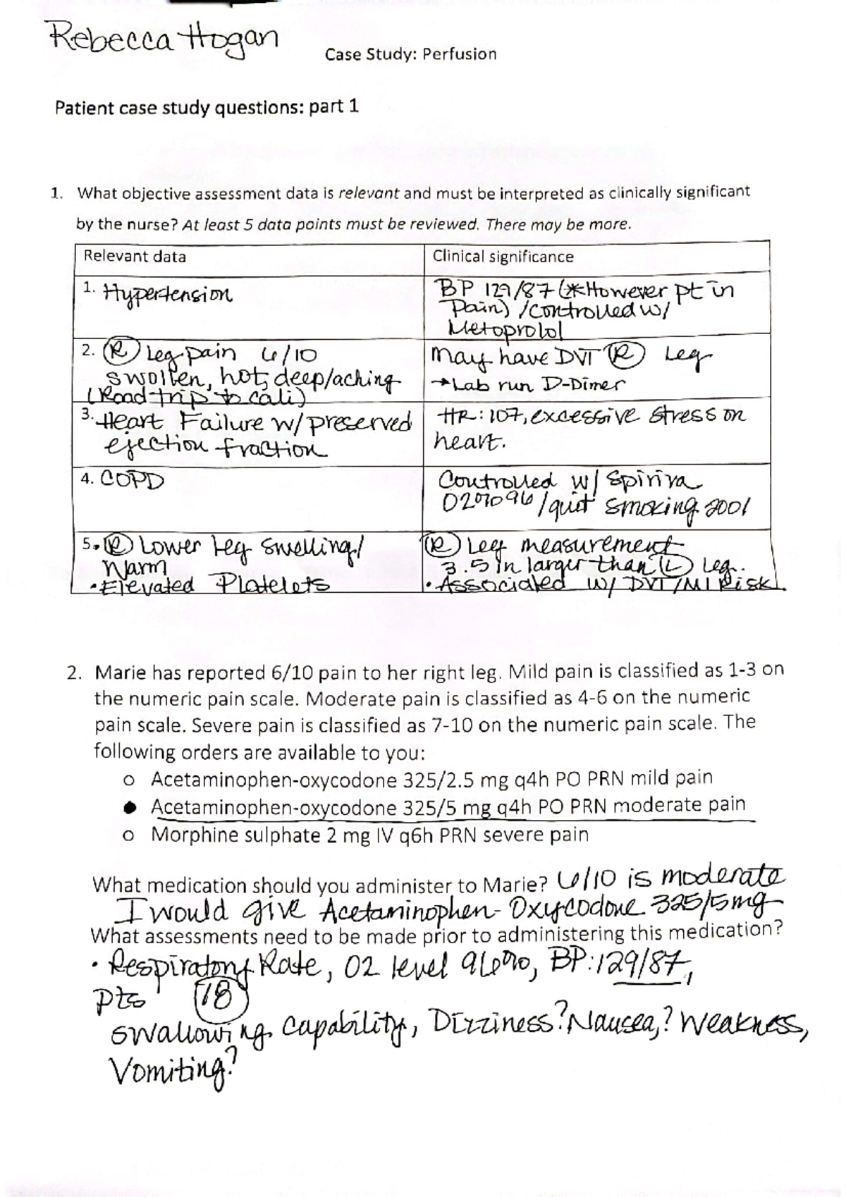 Perfusion Case Study Overview and Analysis - Studocu