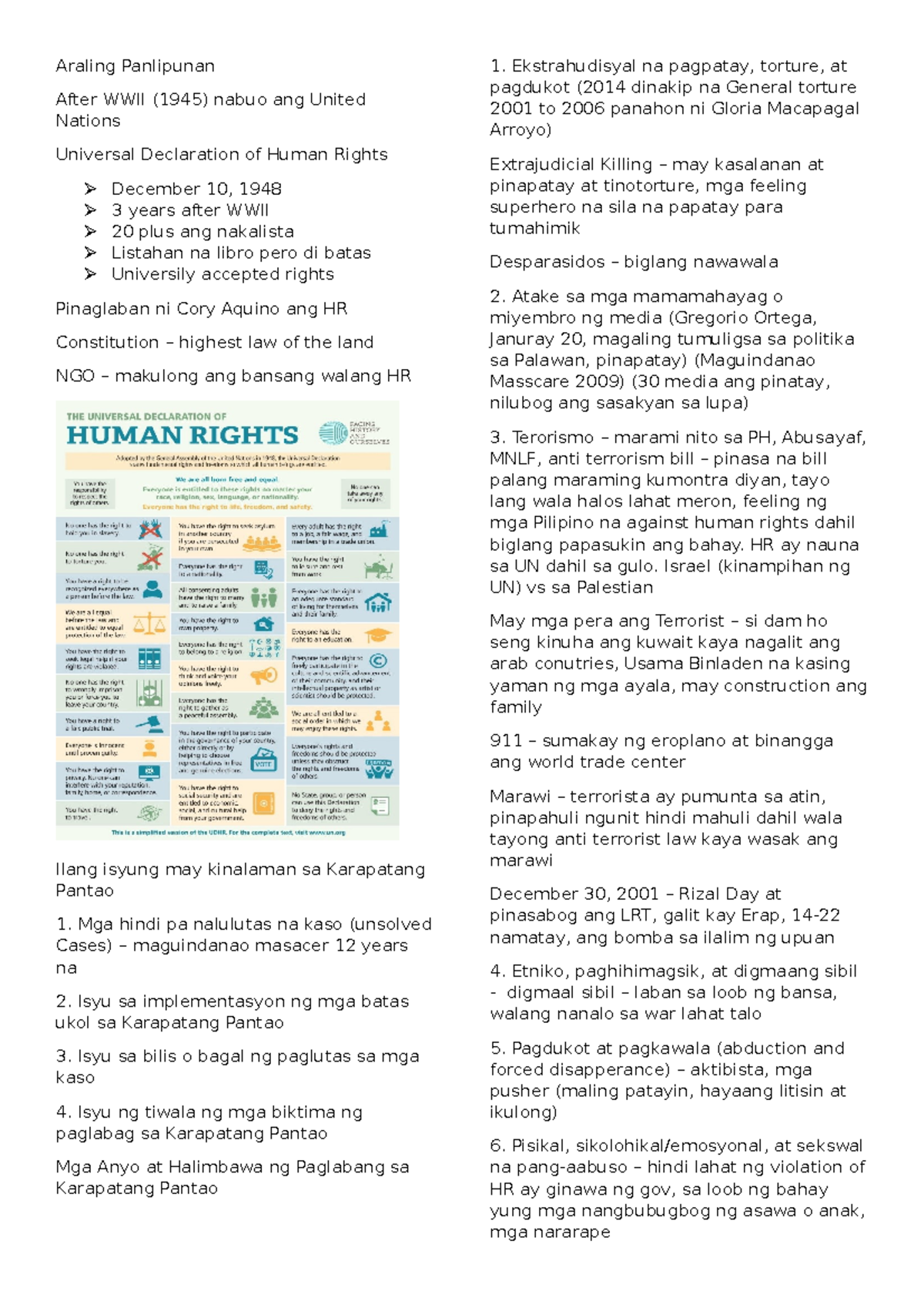 Araling Panlipunan GRADE 10 LESSON Human Rights - Senior high - Studocu