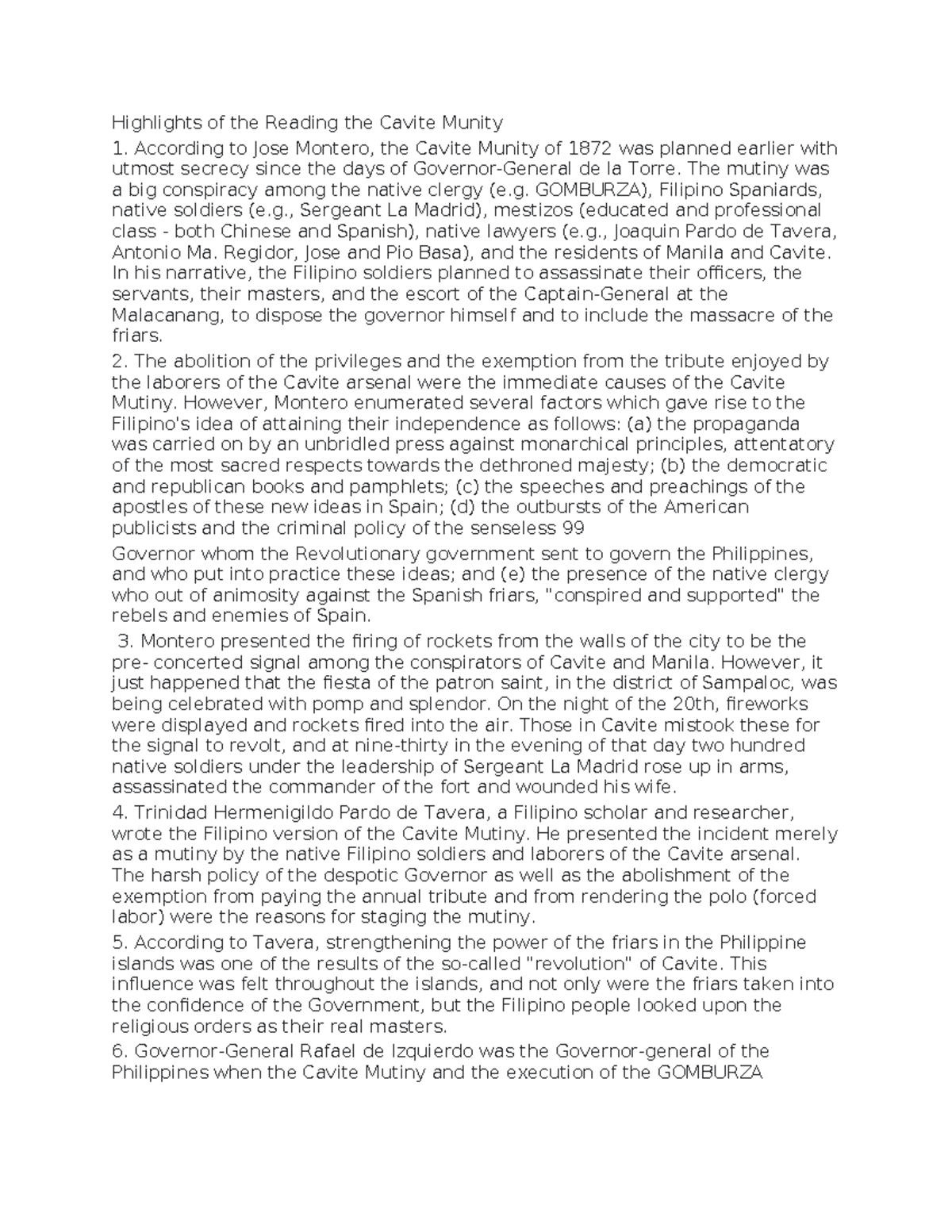 Cavite-Munity - Reviewer for readings in Philippine history ...