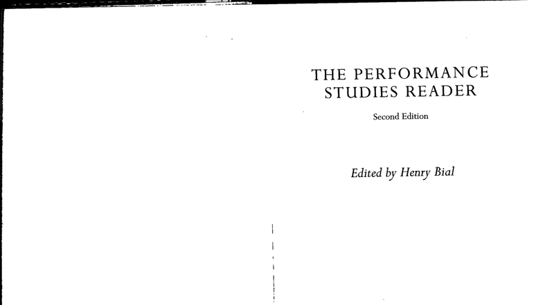 Performance Studies Reader: Liminality and Communitas Insights - Studocu