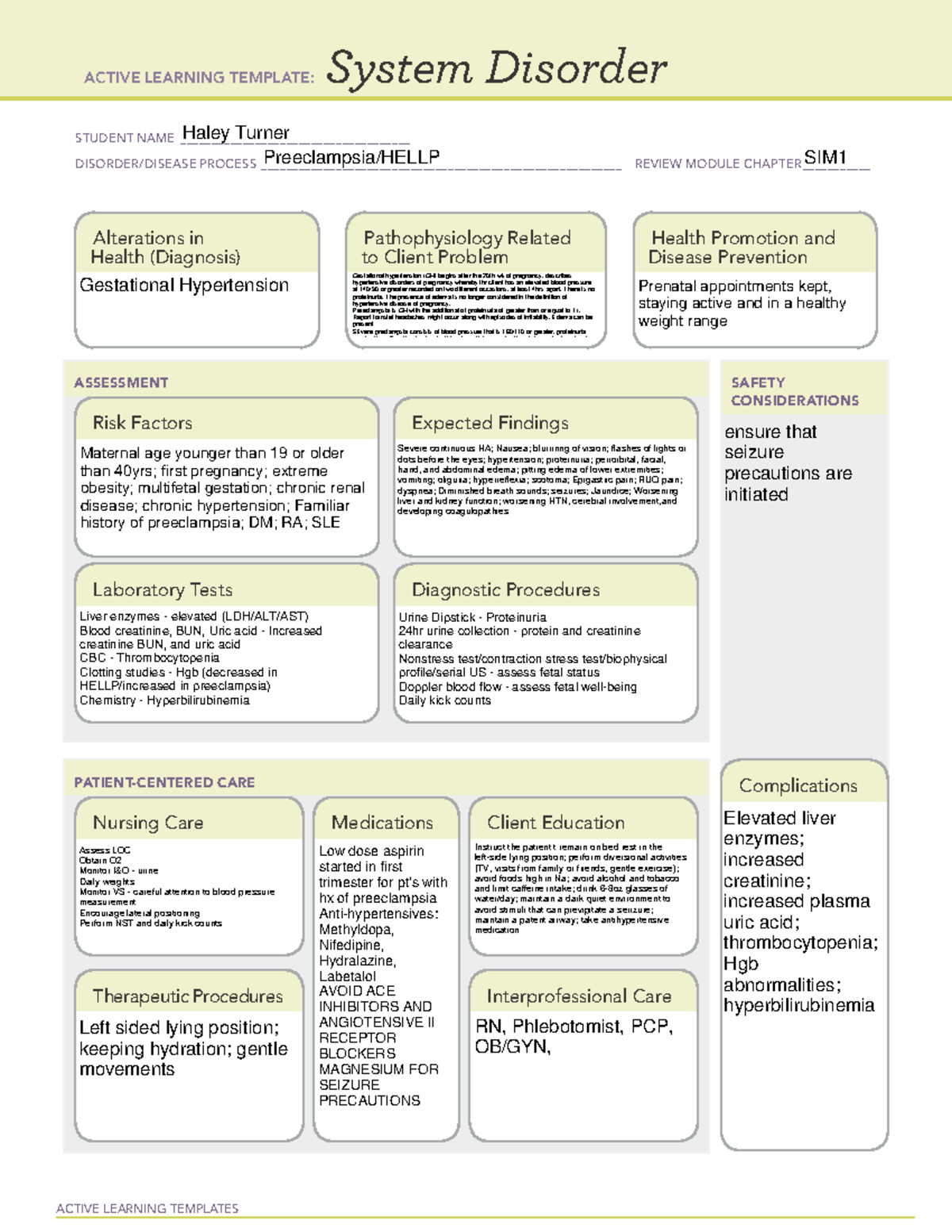 Preeclampsia and HELLP Syndrome: Active Learning Template Insights ...