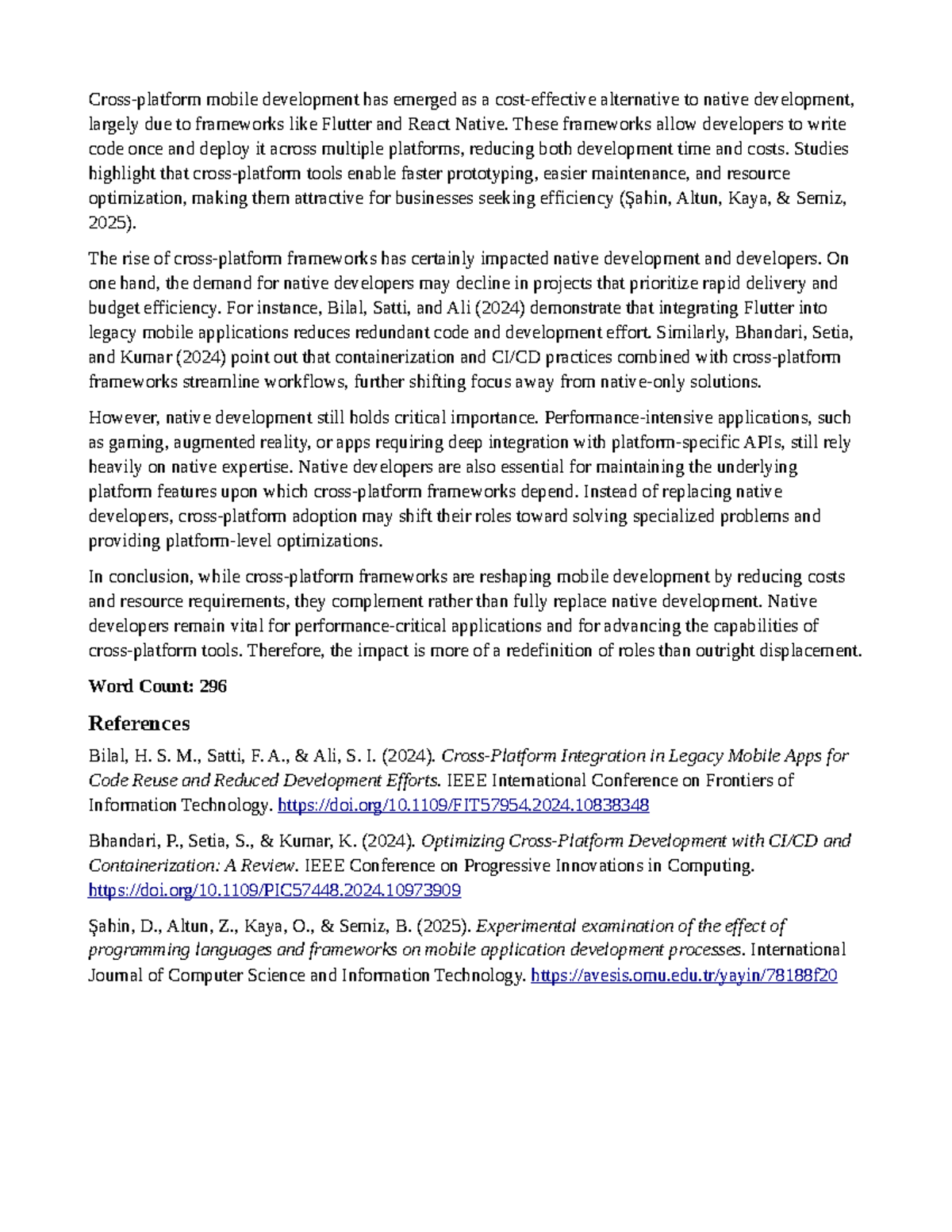 Discussion Forum Unit 01: The Impact of Mobile Frameworks on Native ...