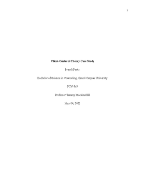 Client-centered theroy - Client -Centered Theory Case Study Lisa A ...