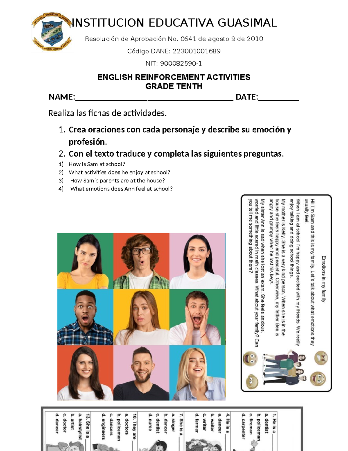 English Reinforcement Activities for Grades 6-10 - Studocu