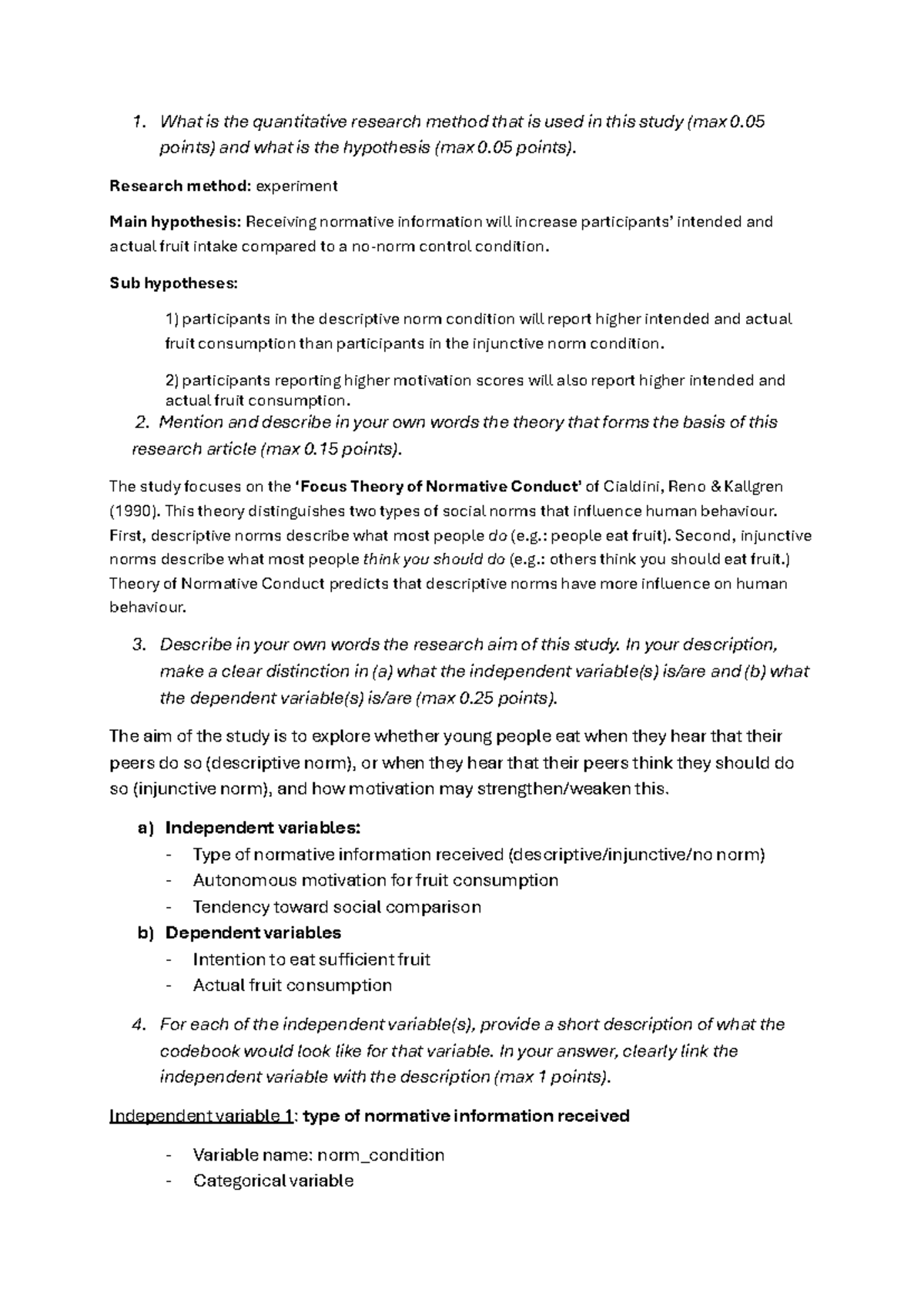 Methods 1: Quantitative Research on Normative Influence and Fruit ...