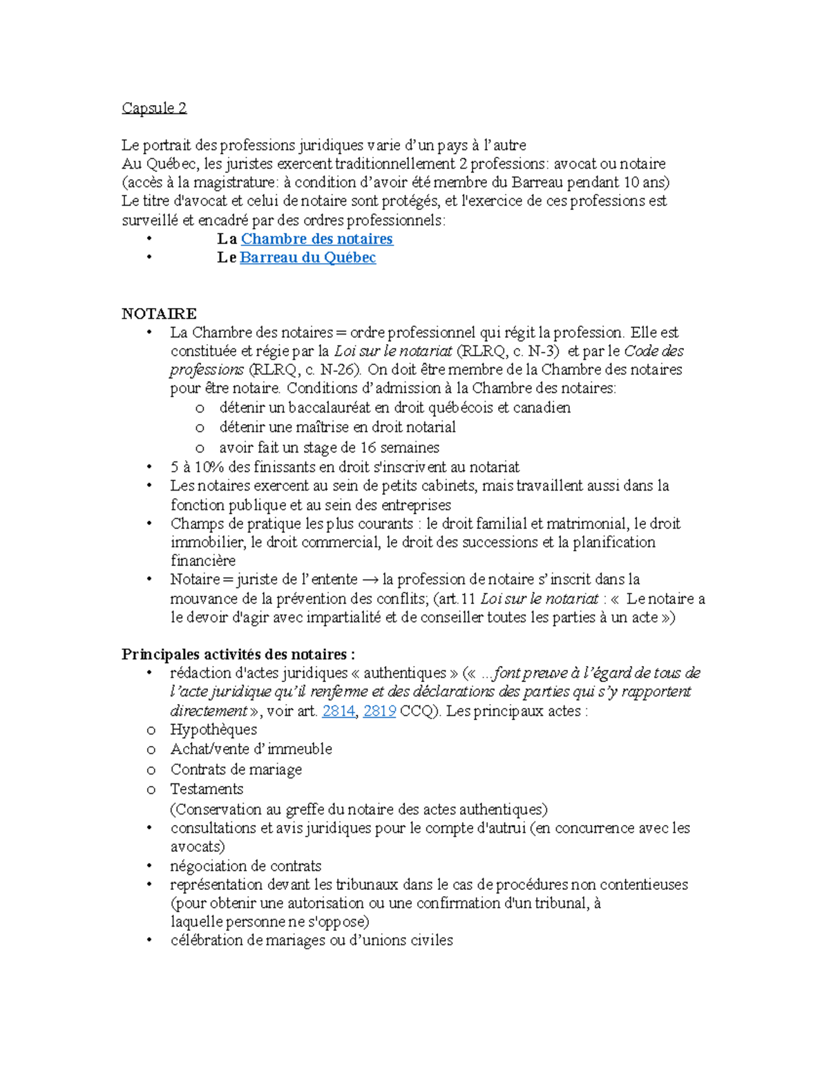 Note ppw - note sur ppw - Capsule 2 Le portrait des professions juridiques varie d’un pays à l ...