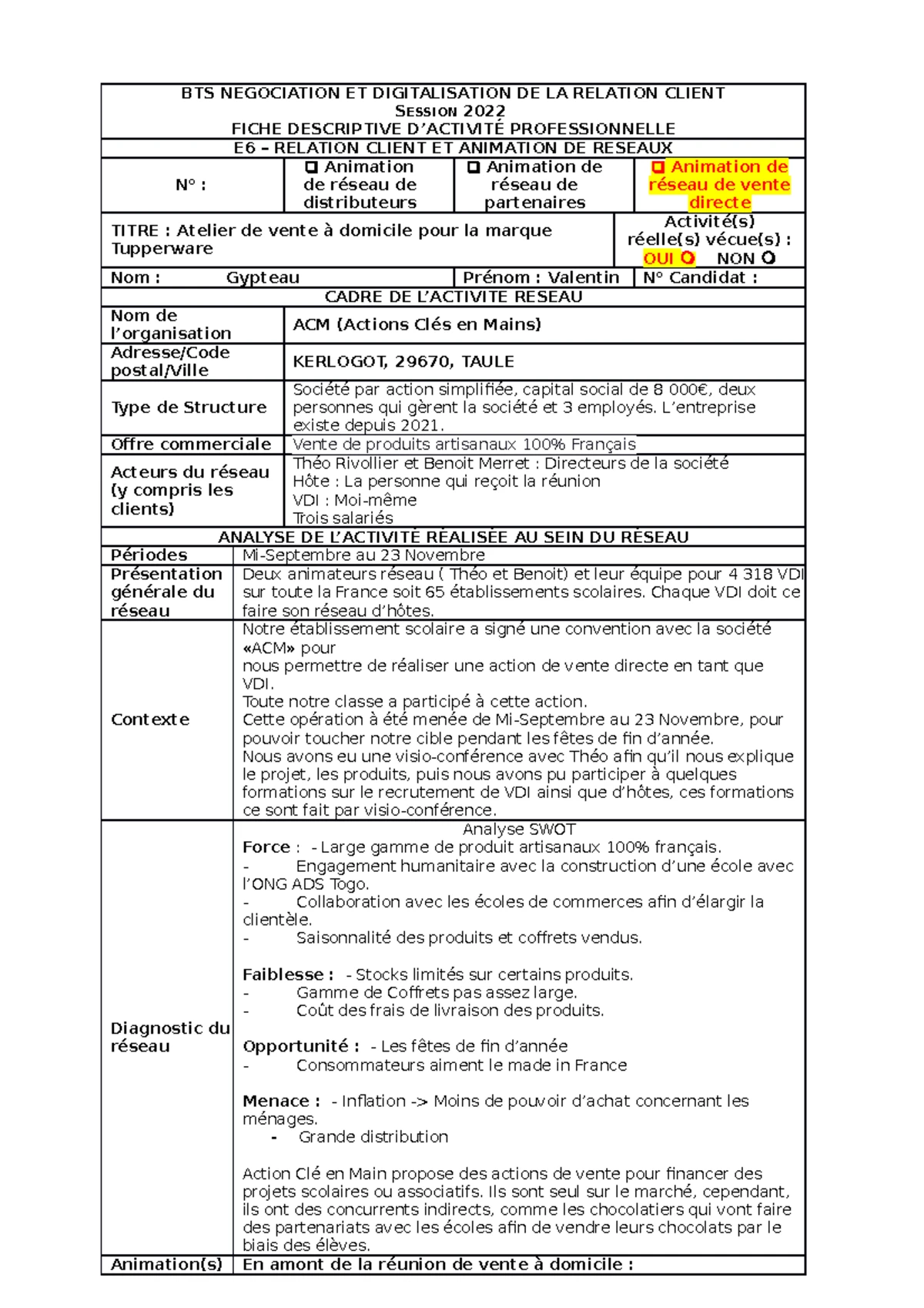 BTS NDRC - Fiche E4 Négo-vente - DOCUMENT DE TRAVAIL BTS NDRC ÉPREUVE E4 – RELATION CLIENT ET ...