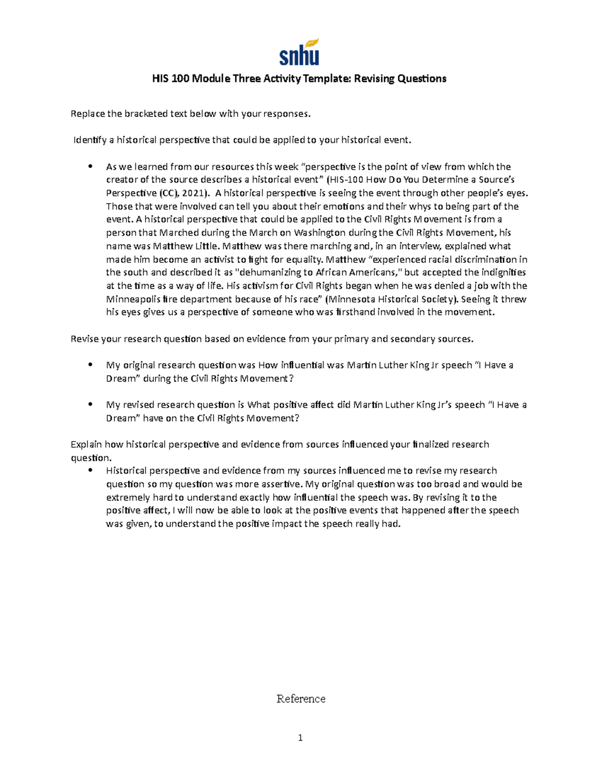 HIS 100 Module Three Activity Revising Questions -Michelle Heppard ...