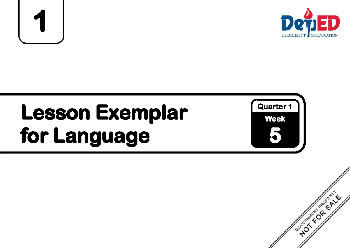 Final LE G1 Q1 Week 1 Read and Lit Ver2 - 1 Lesson Exemplar for Reading ...