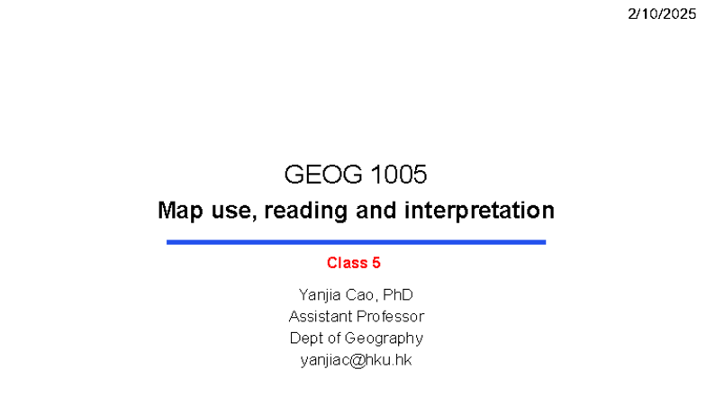 GEOG 1005 Lecture 5: Thematic Map Classification Techniques - Studocu